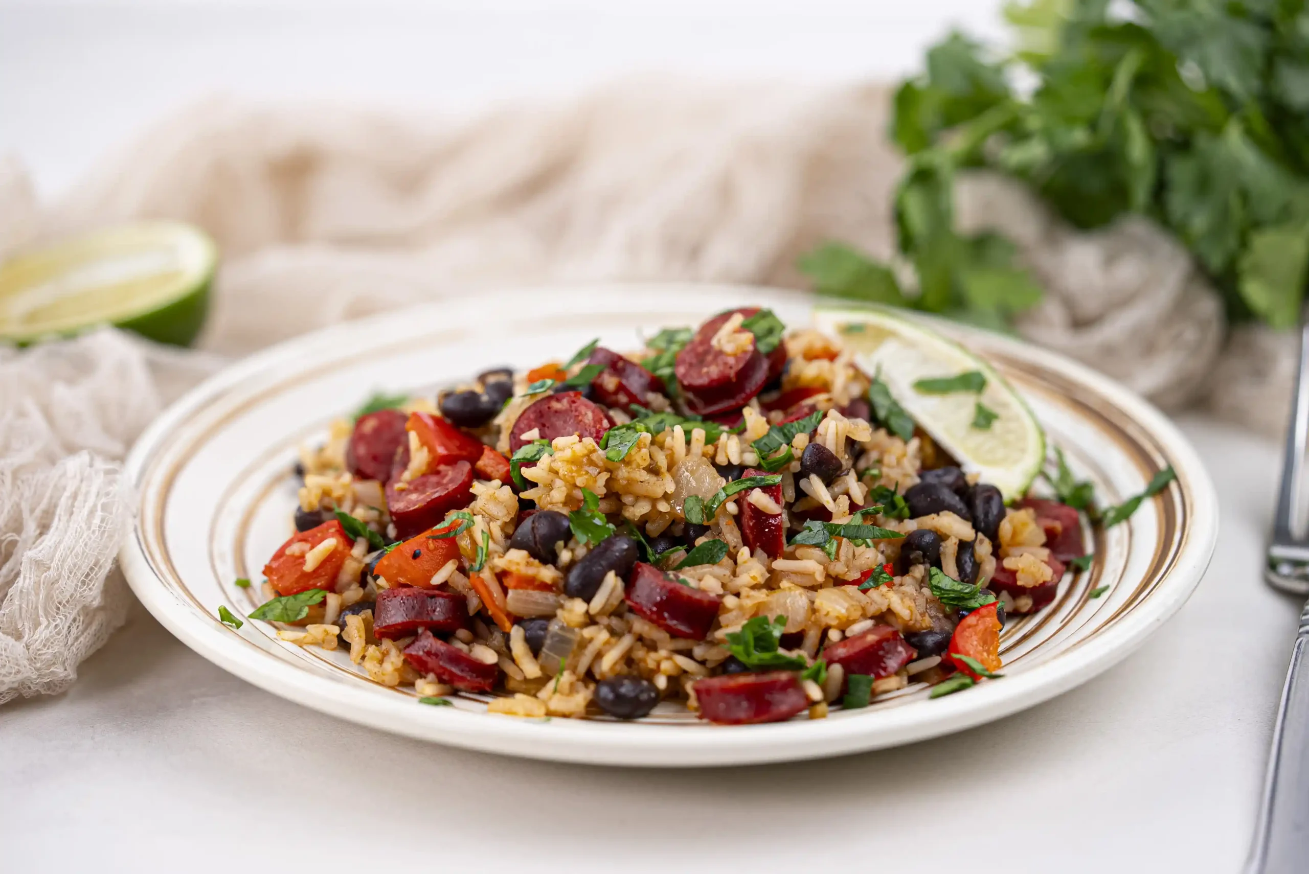 Hearty Black Beans and Rice with Sausage
