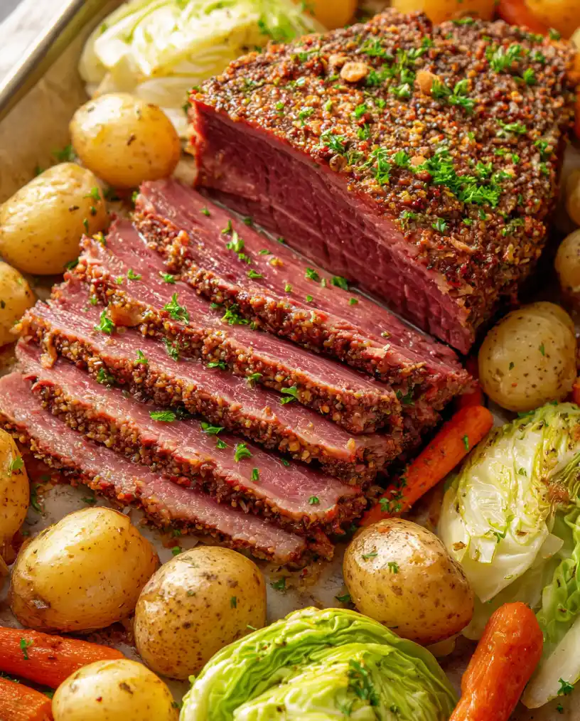 Easy Corned Beef and Cabbage Sheet Pan